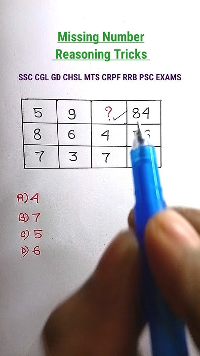 Missing Number| Reasoning Tricks in Hindi| Reasoning Classes for SSC CGL CHSL MTS CRPF RRB |# ...