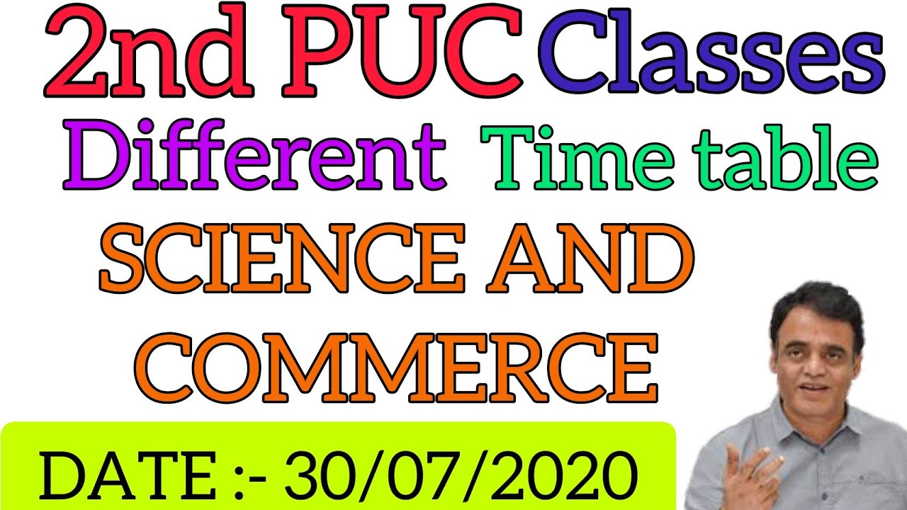 2nd PUC CLASSES TODAY TIMETABLE :- 30/07/2020||VERY IMPORTANT CLASSES ...
