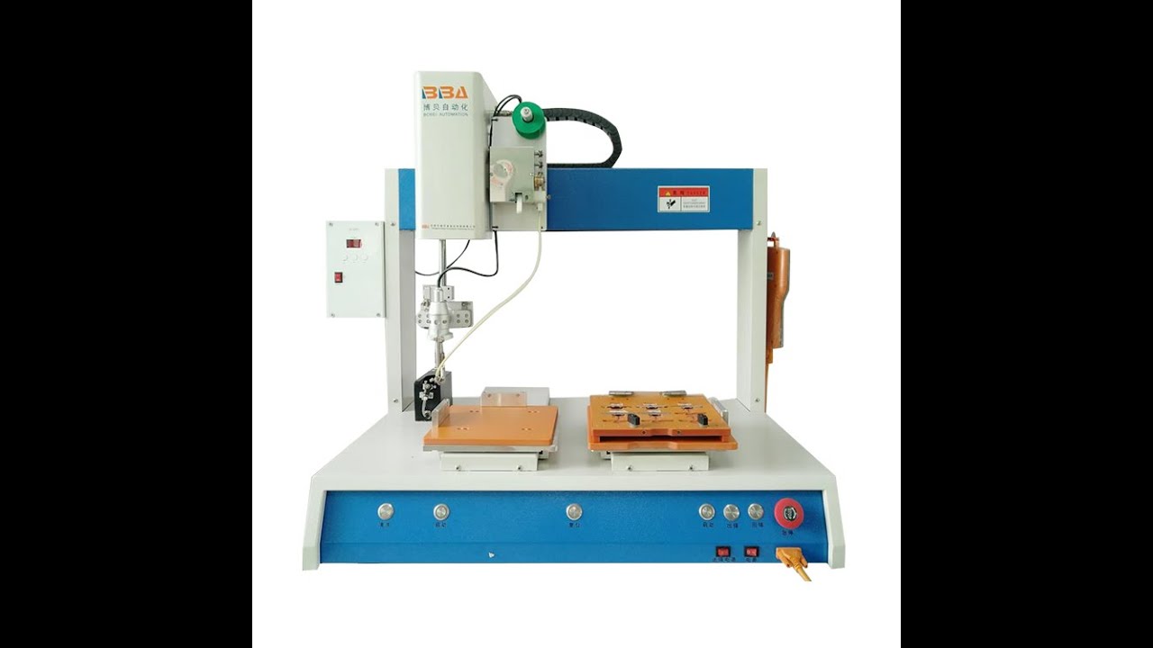 BBA auto soldering machine robot for pcb and wire connector - YouTube