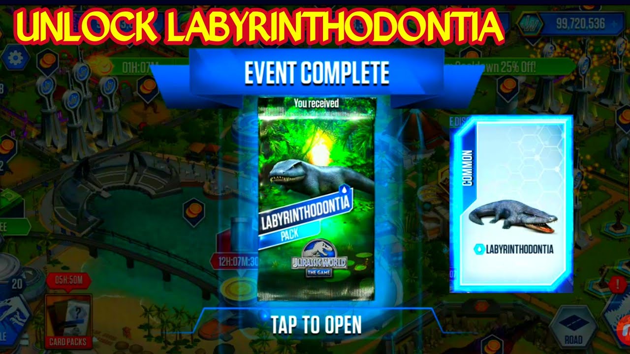 How to Unlock LABYRINTHODONTIA Pack | Jurassic World : The Game - YouTube