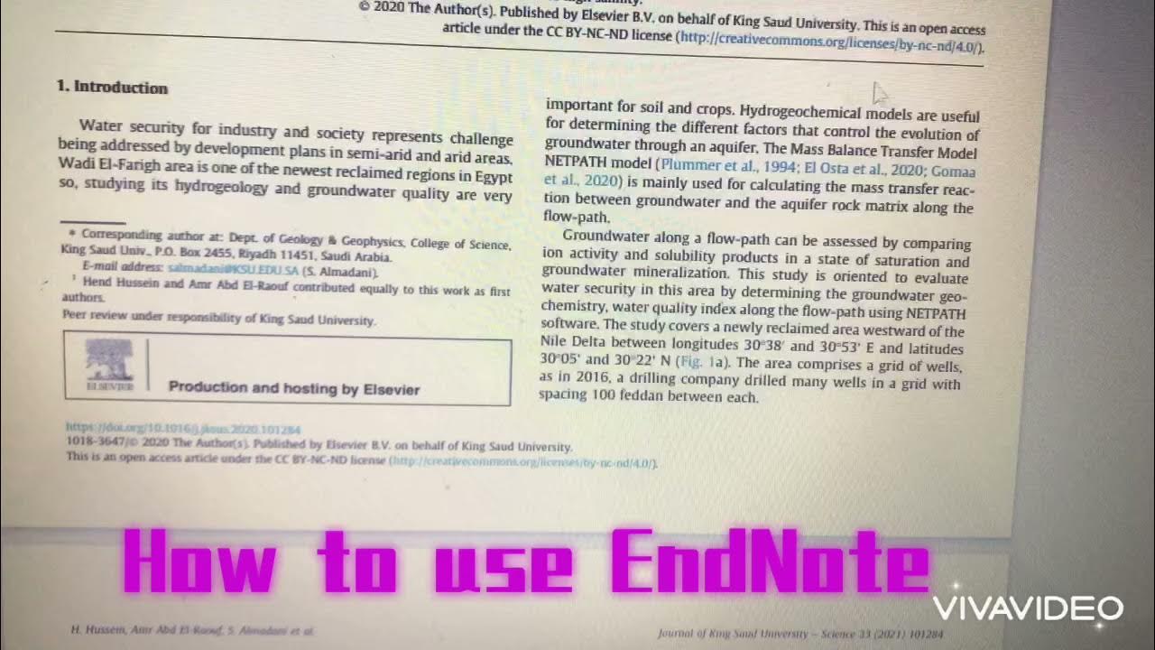 How to use EndNote - YouTube
