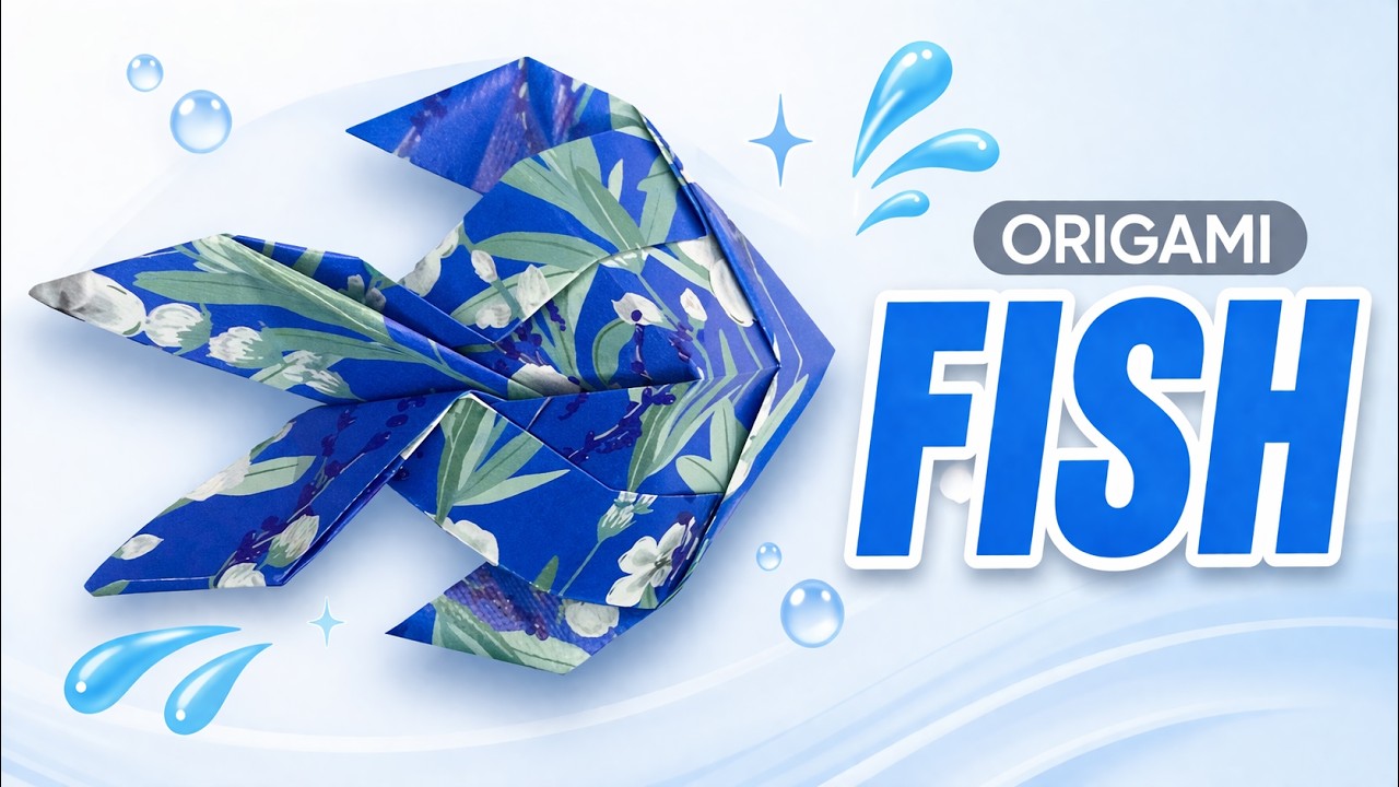 Easy 3D Paper Fish Origami Tutorial - YouTube