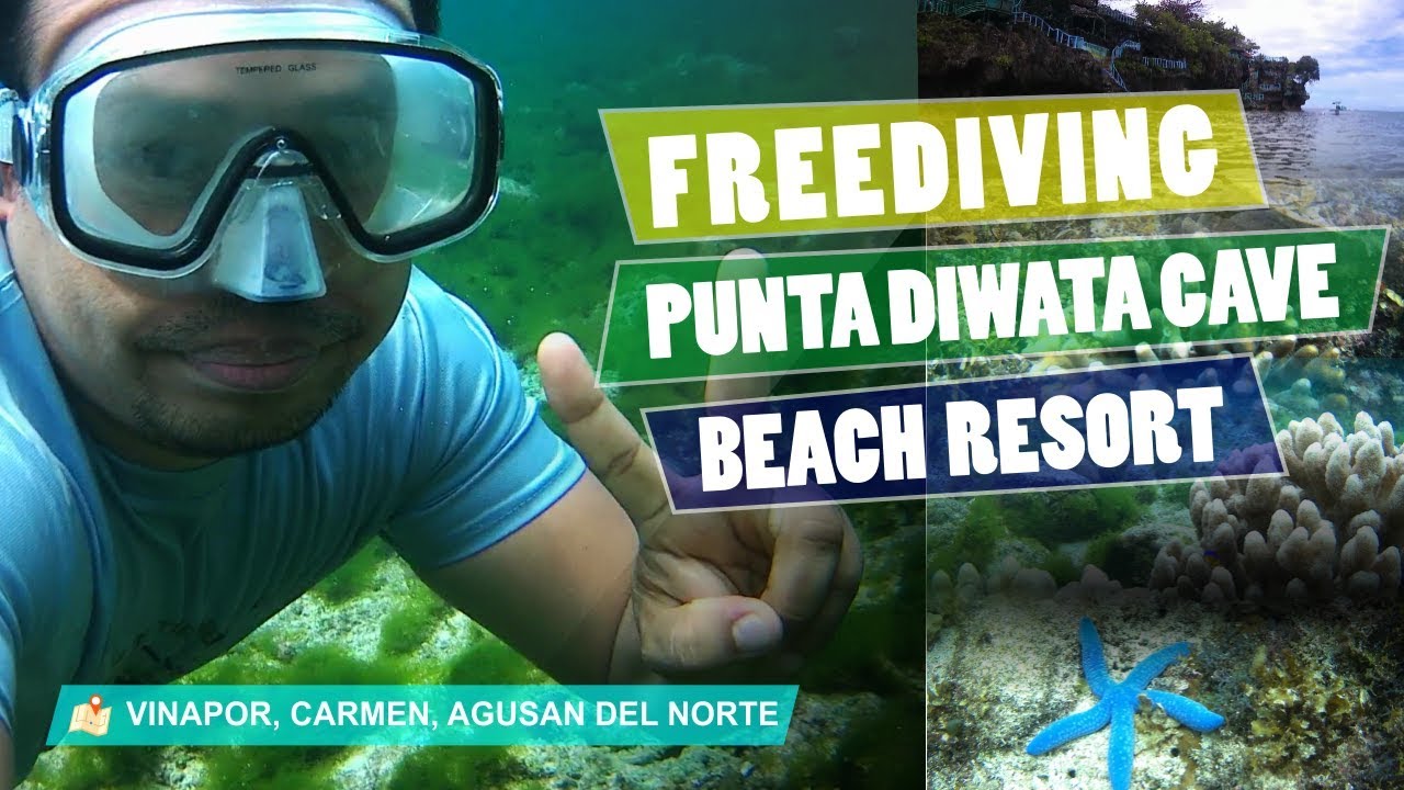Freediving at Punta Diwata Cave Beach Resort - YouTube