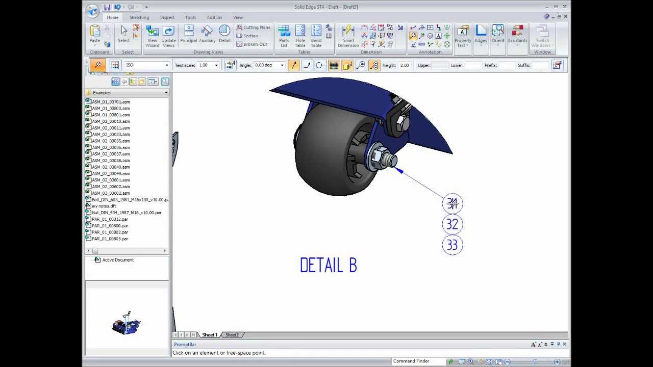Solid Edge ST4 Drafting Demo: One-Click Fastener Stack Ballooning - YouTube