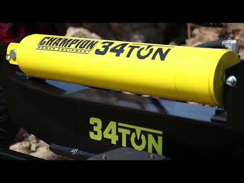 Champion 34-Ton Horizontal/Vertical Full Beam Gas Log Splitter with Auto Return (Model 100425)