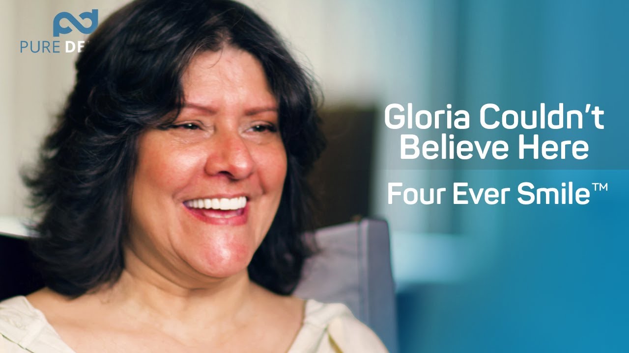 Gloria Can't Believe Her New Permanent FOUR EVER SMILE™ - YouTube