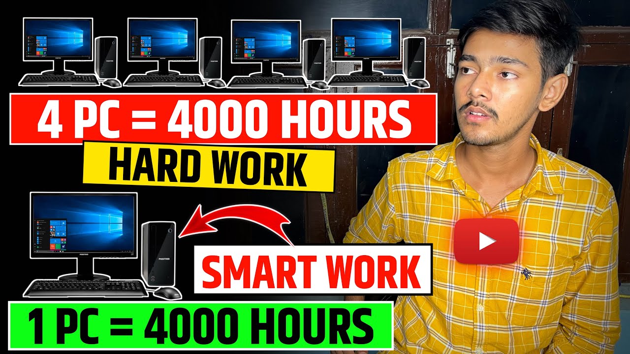 1 Computer से 4000 Hours Watchtime कैसे Complete करे | PC Se Watch Time ...