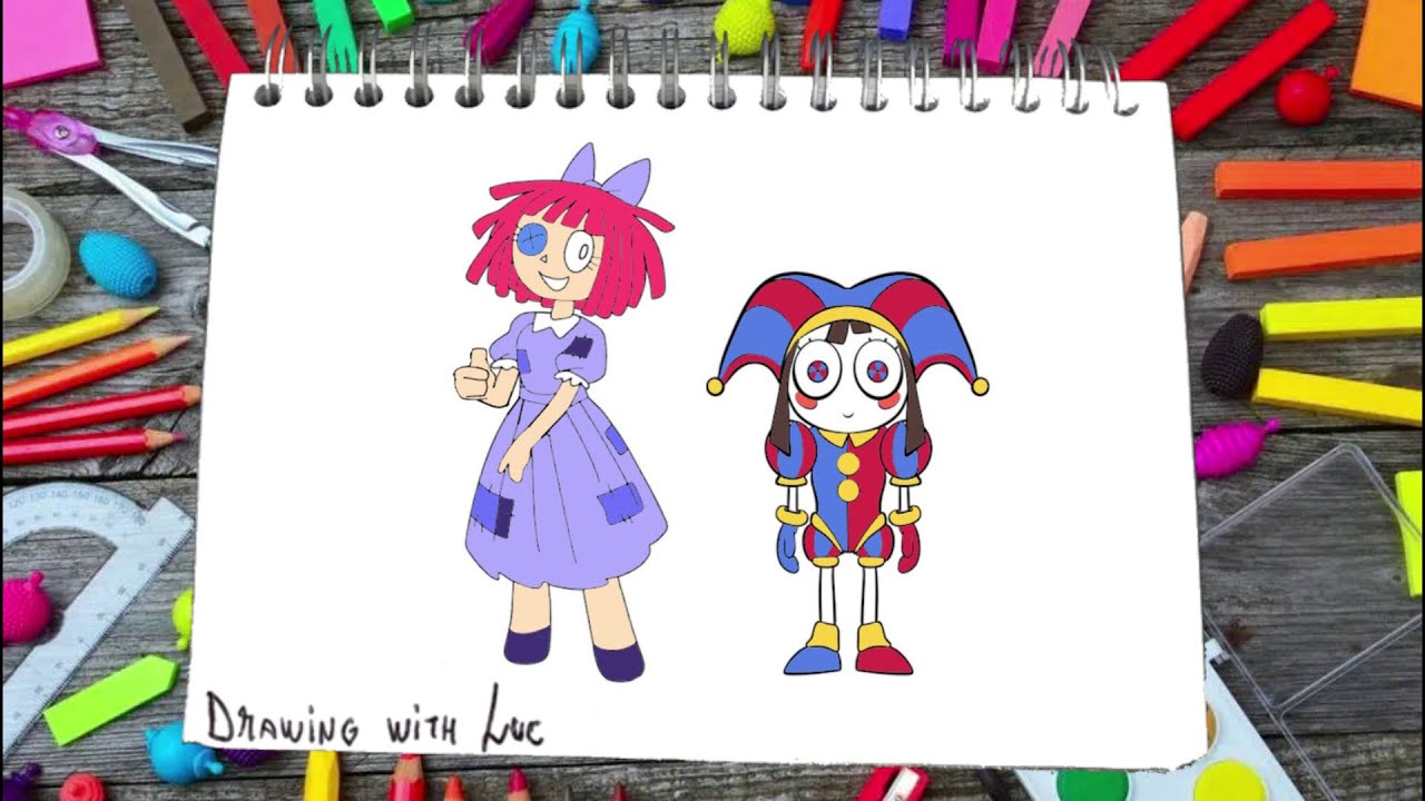 How to draw Ponmi and Ragatha | The Amazing Digital Circus | Step by ...