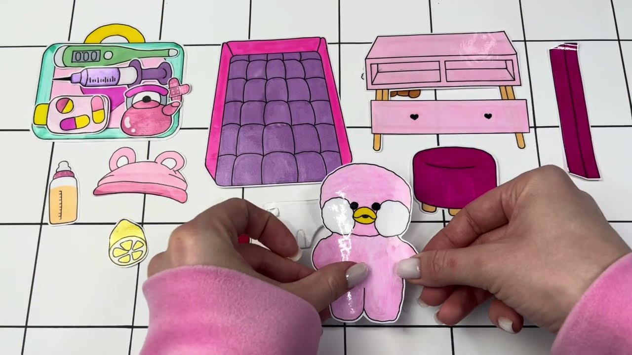 [🌸paper diy🌸] Babysitting 👶🏻 🍼 Sick baby🤒 BABY CARE tutorial 아기 돌 보기 ...