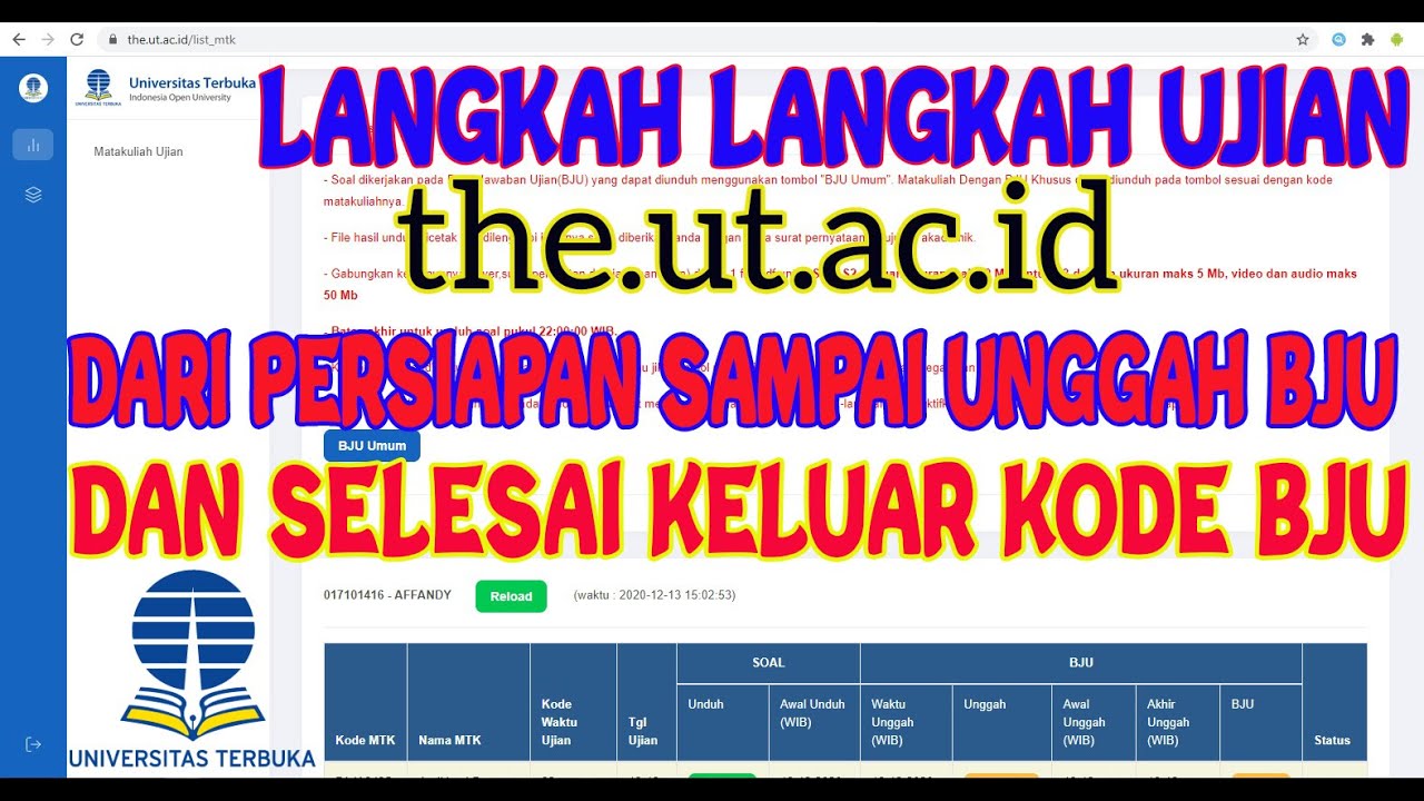 UPDATE ! PANDUAN LANGKAH THE UT | CARA MENGISI BJU DI UNGGAH SAMPAI ...