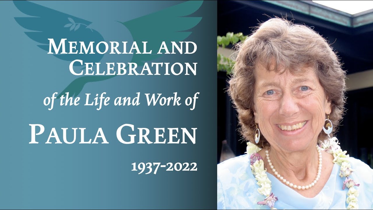 Memorial for Paula Green: A Celebration of Her Life and Work - YouTube