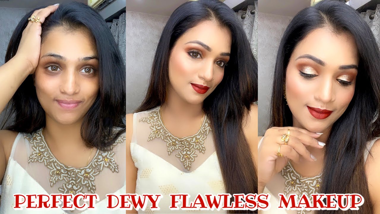 *Winter Makeup special* perfect flawless dewy makeup tutorial for wedding party| No Lashes ...