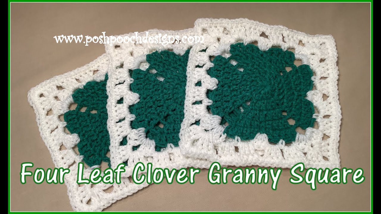 Four Leaf Clover Granny Square Crochet Pattern #crochet #crochetvideo - YouTube