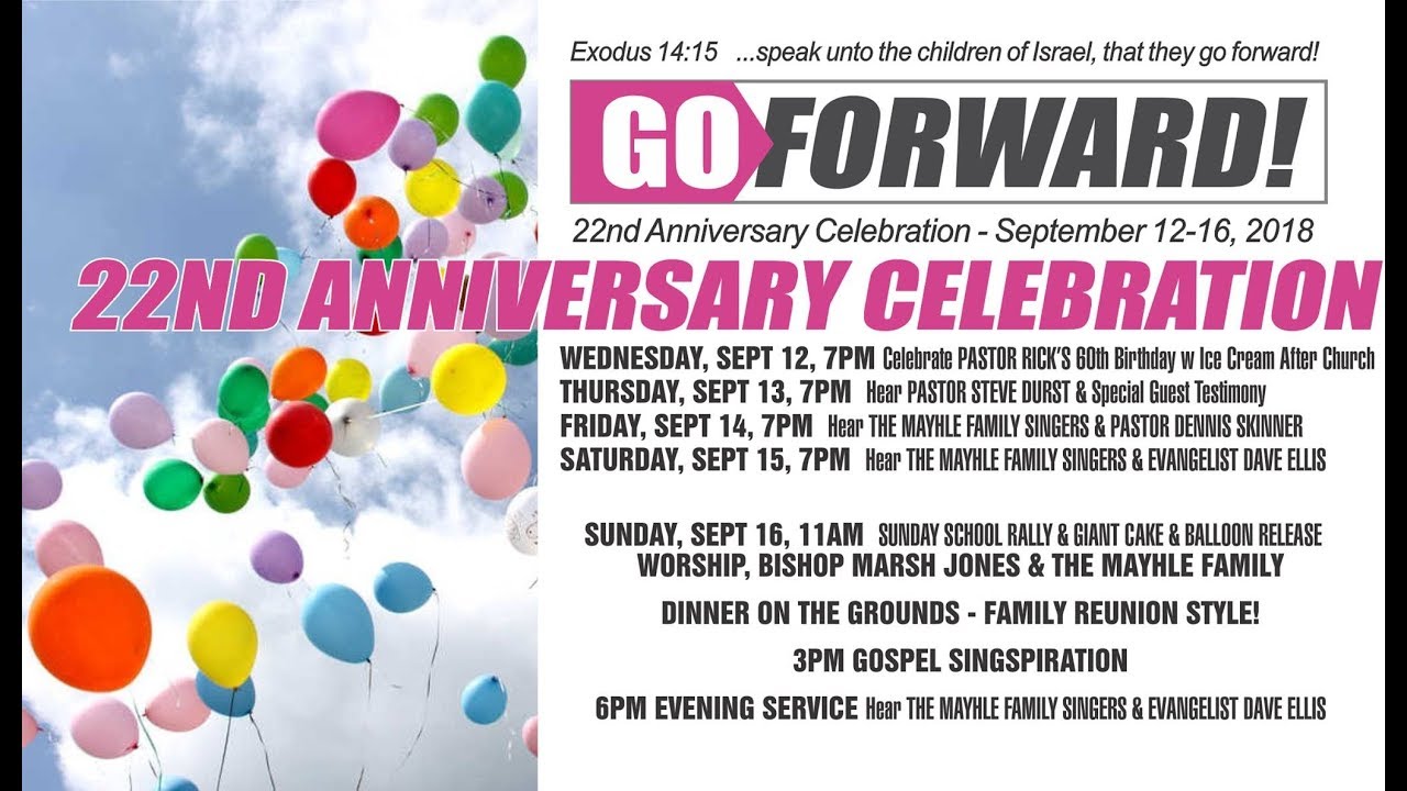 22nd Anniversary Revival Service #2 w/Steve Durst Speaking - WED SEP 13 ...