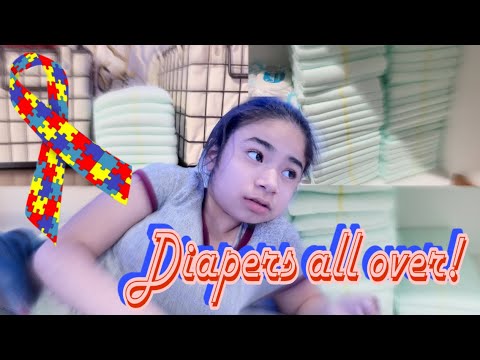 Autism & Diapers all over the house! | Severe Autism non verbal! | Everyday Autism life with Ashy!