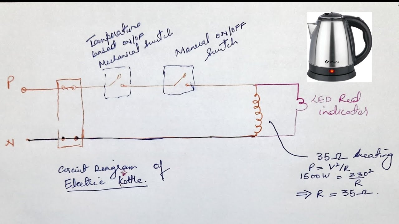 Electrical Circuit of an Electric Kettle and repairing process - YouTube