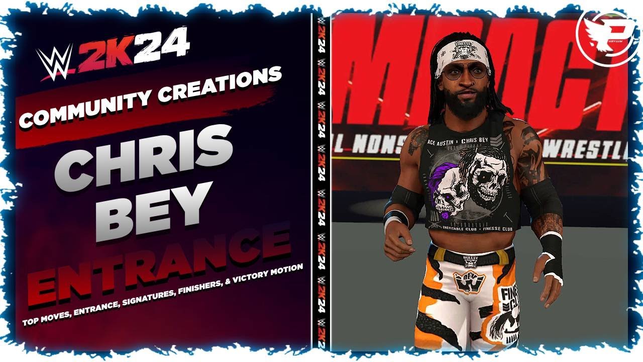 WWE 2K24 Chris Bey Entrance, Top Moves, Signatures, Finishers ...