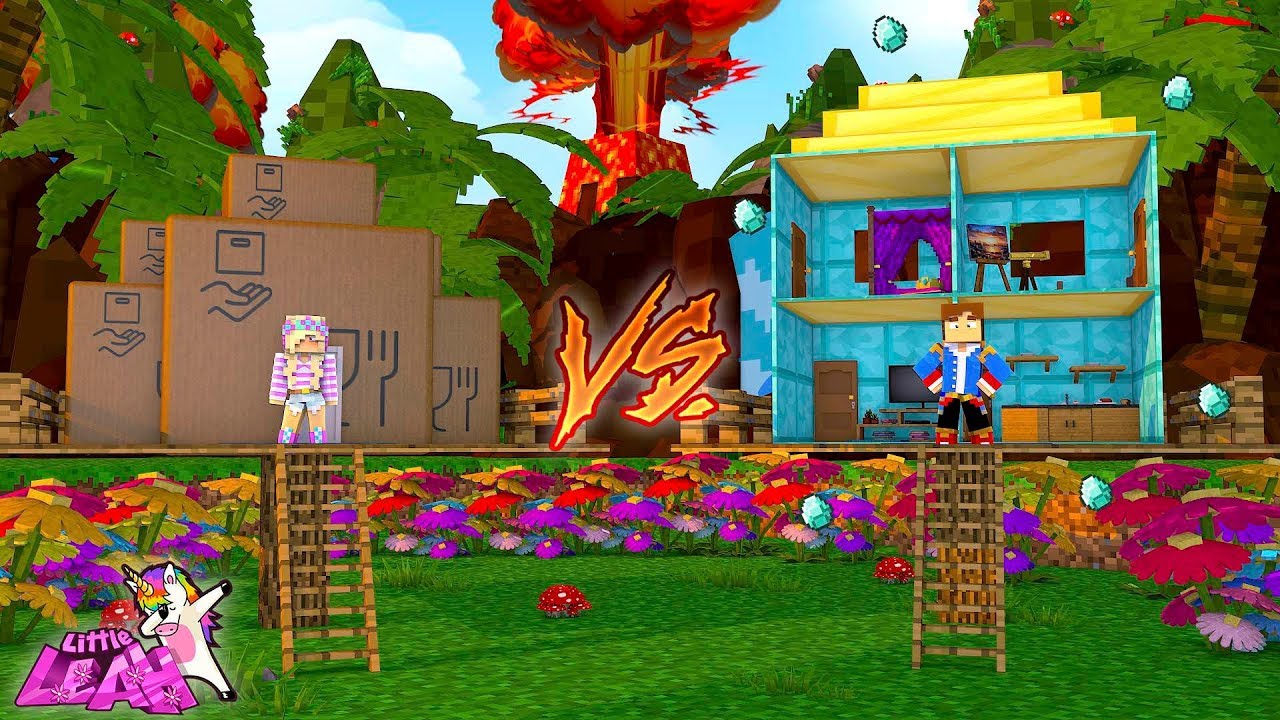 Minecraft Little Leah Plays -1 DOLLAR TREE HOUSE VS 1000000 DOLLAR TREE ...