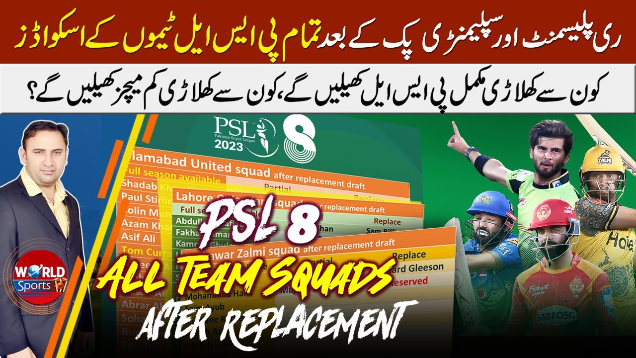 PSL 8 all team squads after replacement draft | Which player will play ...