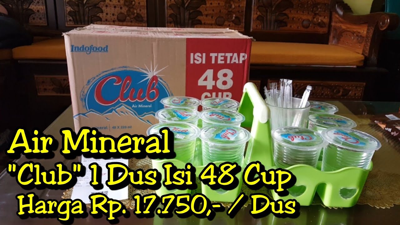 CLUB AIR MINERAL GELAS 1 DUS ISI 48 GELAS - PER GELAS 220 ML HARGA RP ...