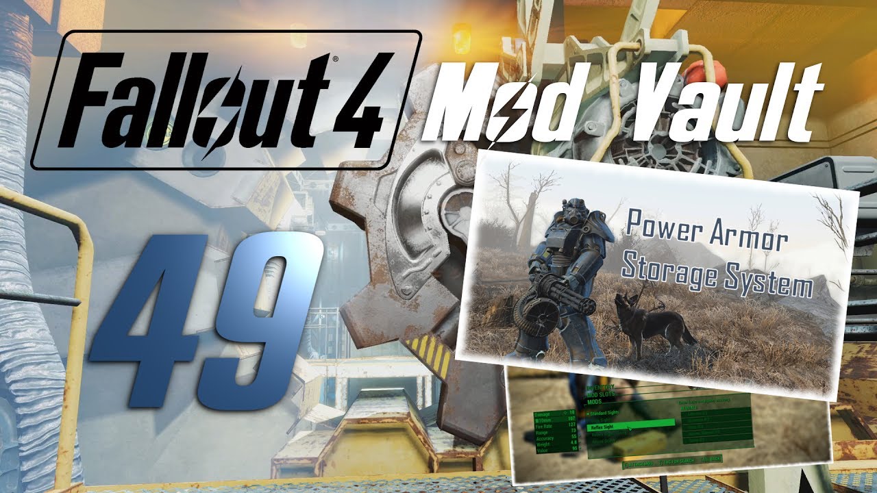 FALLOUT 4 Mod Vault #49 : Power Armor Storage & Big Revolvers - YouTube