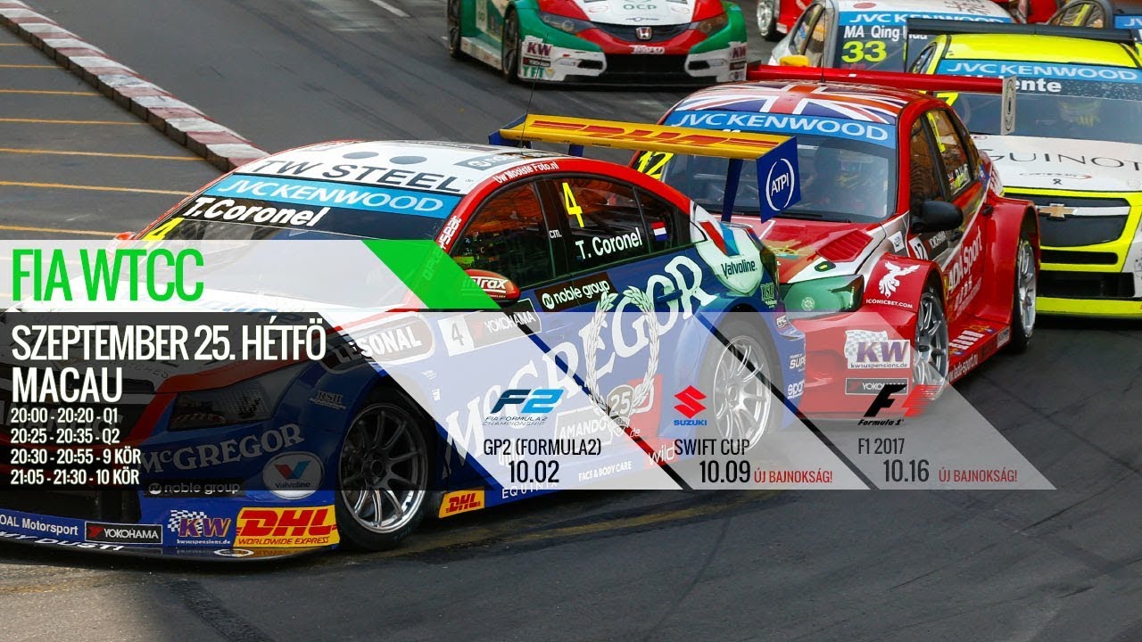 SIMCO WTCC 2017 - Round 12 - Macau - rFactor 2 - LIVE! - YouTube