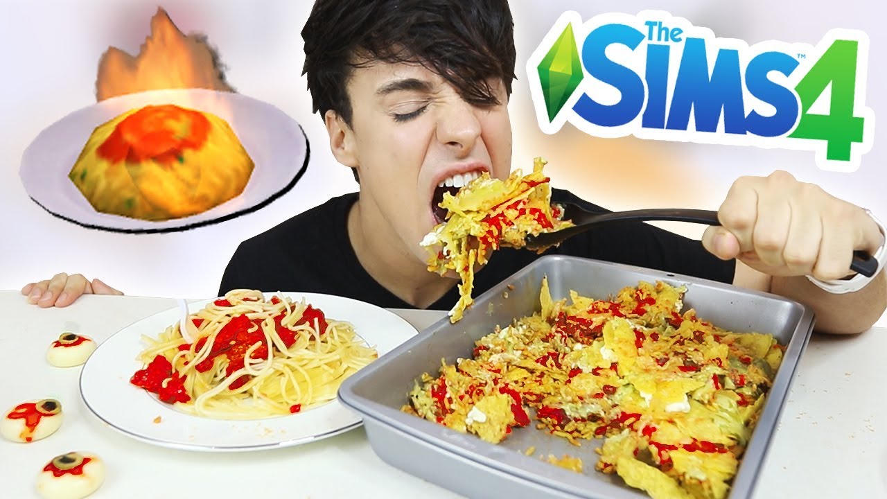 i only ate THE SIMS FOODS for 24 hours!!! lmao - YouTube