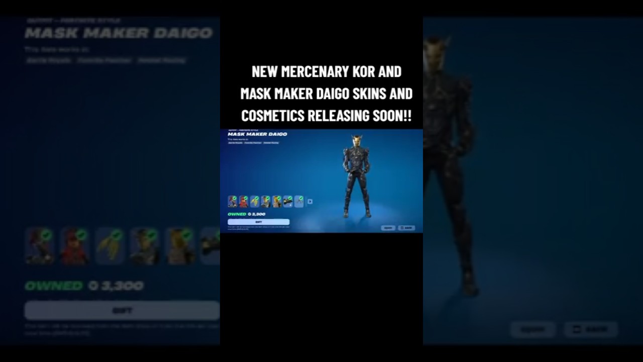 MERCENARY KOR AND MASK MAKER DAIGO COMING SOON TO THE FORTNITE ITEM ...
