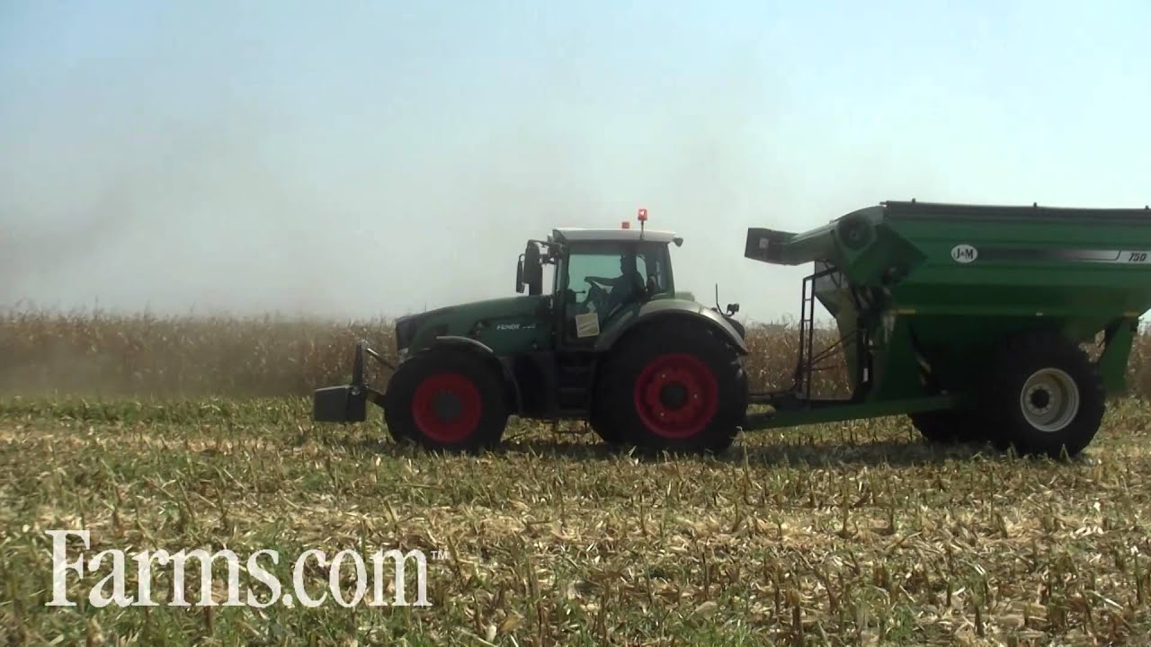 John Deere 9670 STS Combine With Calmer Corn Header, J&M Grain Cart ...