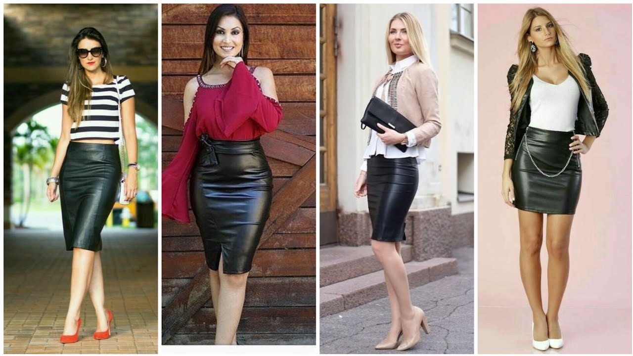 Mature woman over 40 50 leather mini skirts designs ideas - YouTube