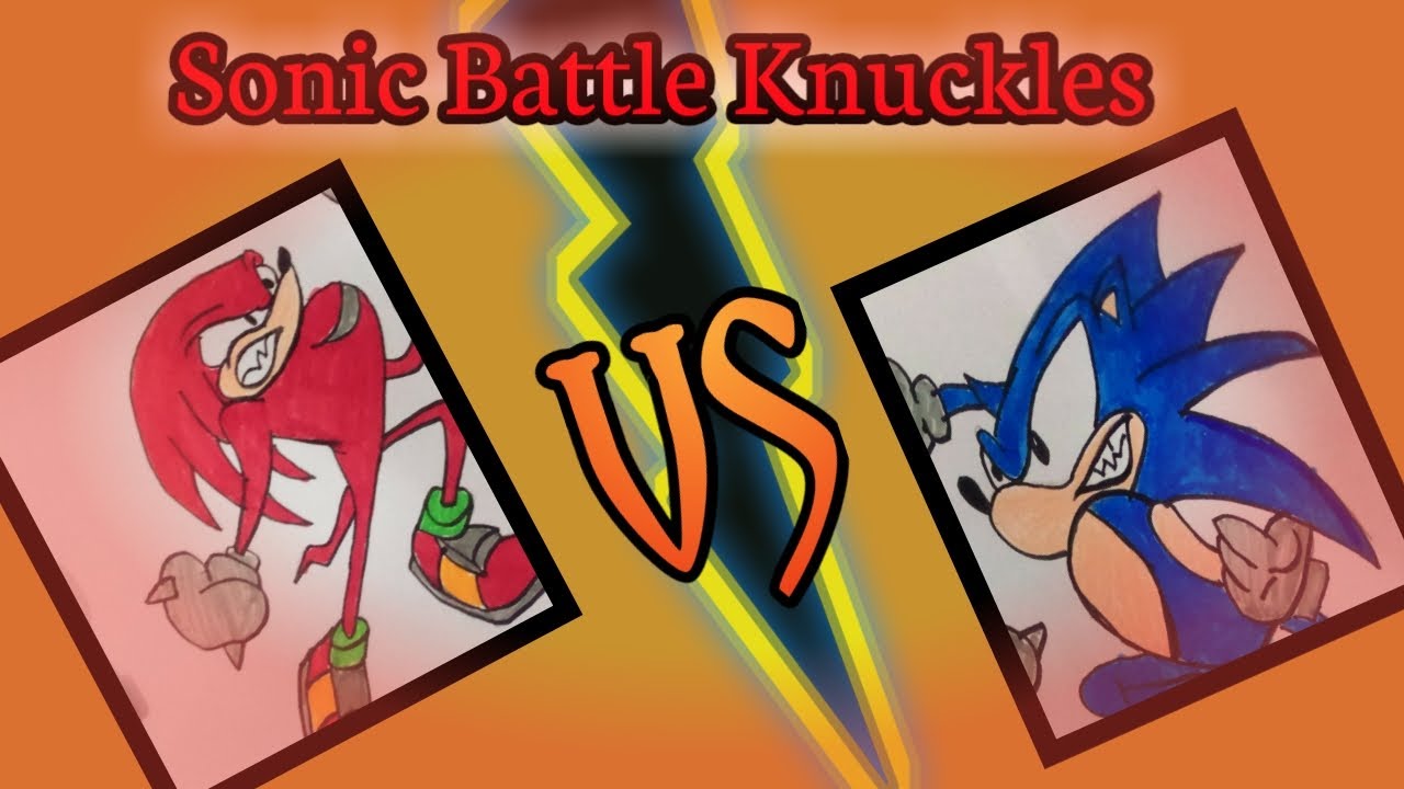 How to draw Sonic Vs Knuckles battle step by step| Sonic 2 Easy drawing ...