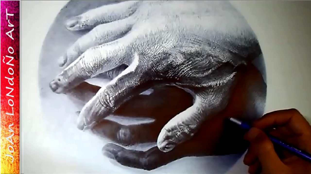 Black ink and pen drawing - paint hand 3. Completed - YouTube