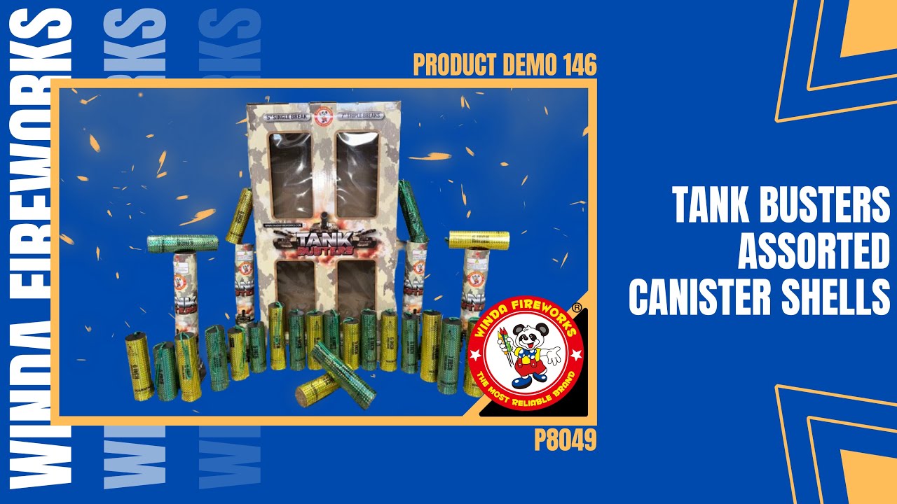 Tank Busters Assorted Canister Shells by Winda Fireworks - YouTube
