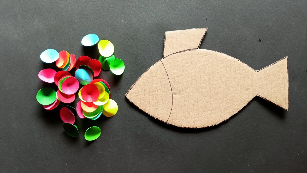 DIY Fish Wall Hanging Craft Ideas Using Cardboard & Colour Paper / Easy ...