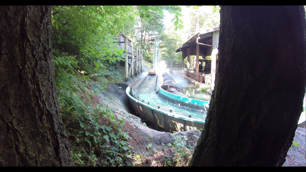 splash part of Big Timber Log Ride at The Enchanted Forest, 4k - YouTube