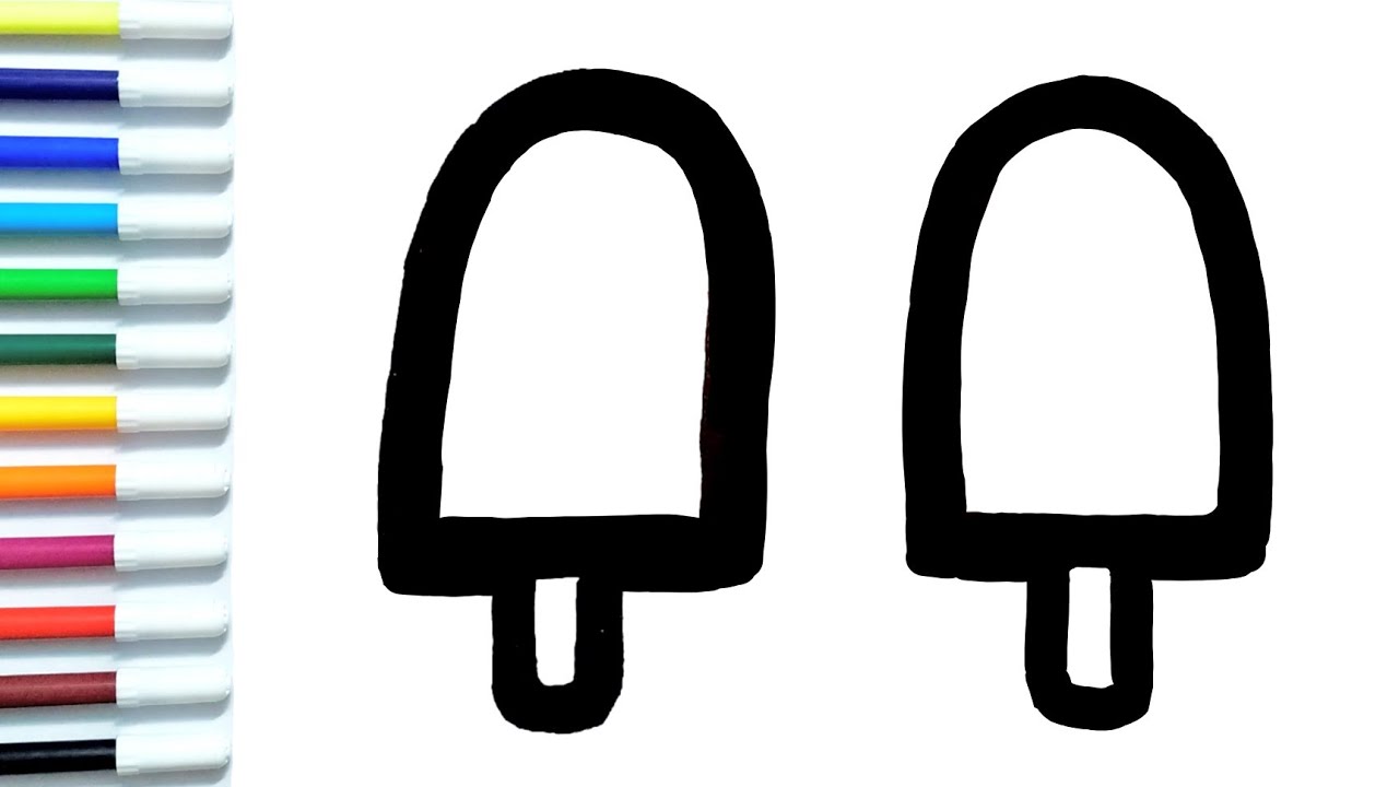 How to Draw and Color Popsicle Ice Cream | Easy Drawing and Painting ...