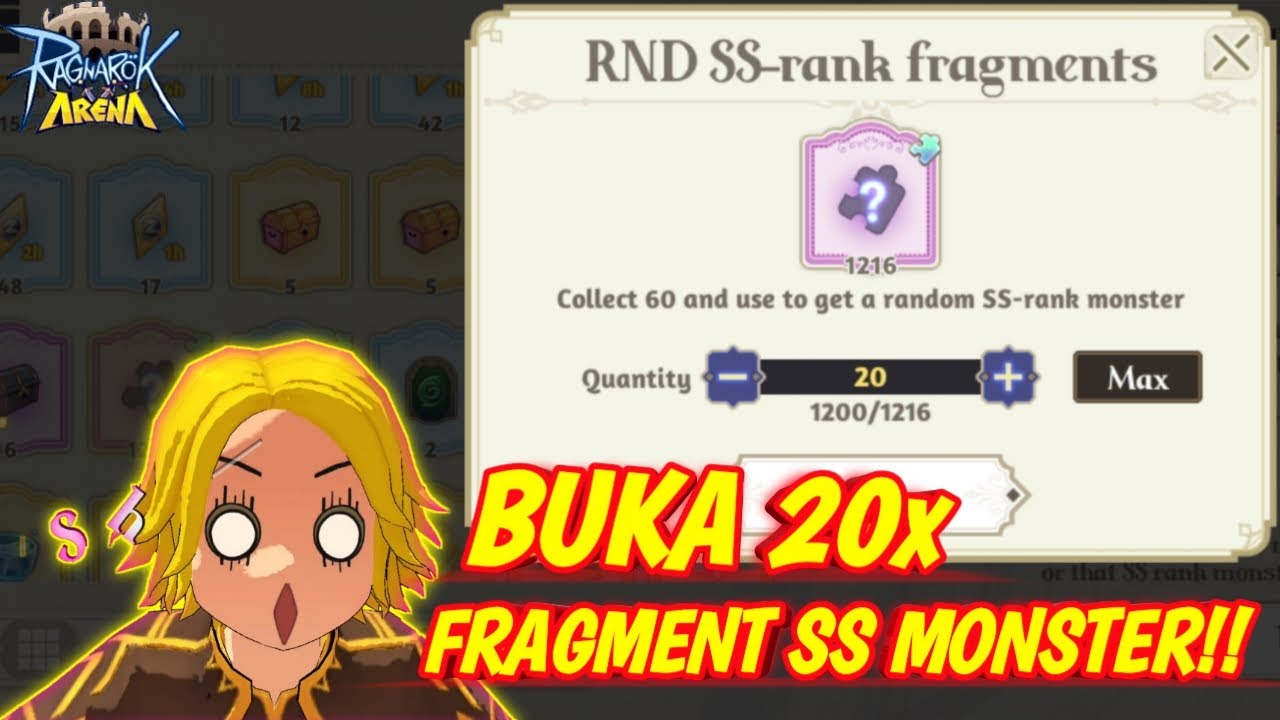 BUKA 20x FRAGMENT SS MONSTER!! - Ragnarok Arena Monster SRPG - YouTube