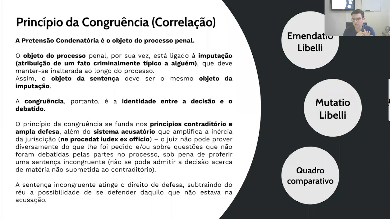 Vídeo Aula - Princípio da Correlação - Emendatio Libelli - Parte 2 de 5 ...