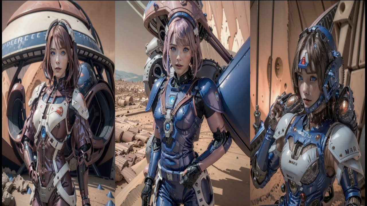 [4K] AI LOOKBOOK || Exploration of Mars 🌕 || Space Suit Girl || 2080's ...