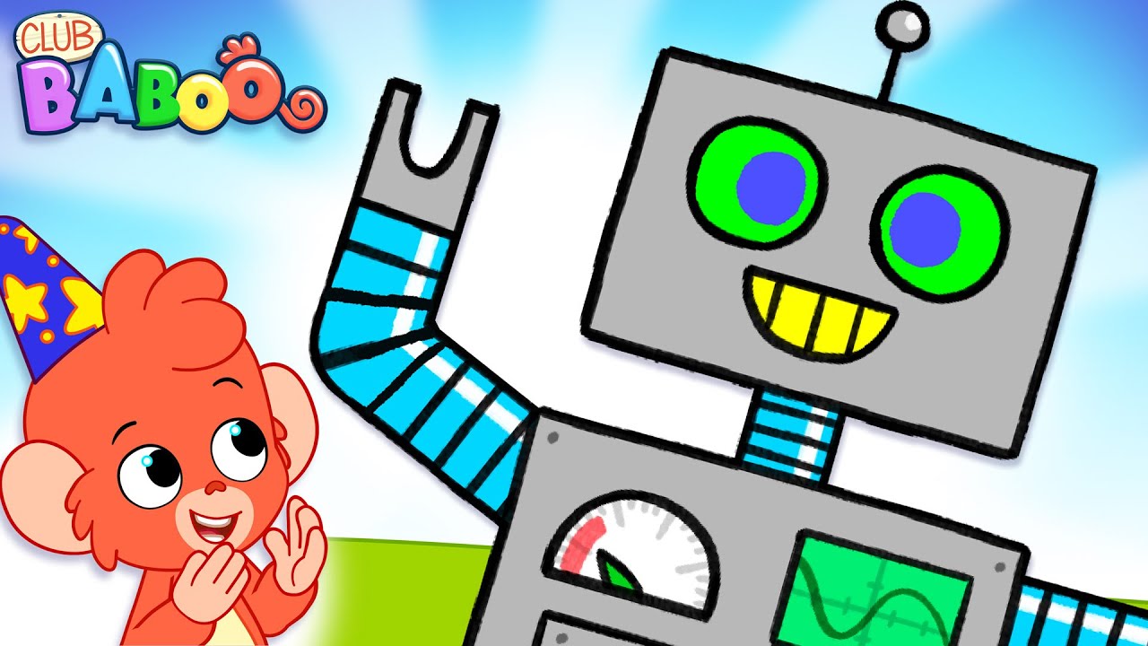 Baboo builds a big ROBOT | Learn shapes with Club Baboo - YouTube