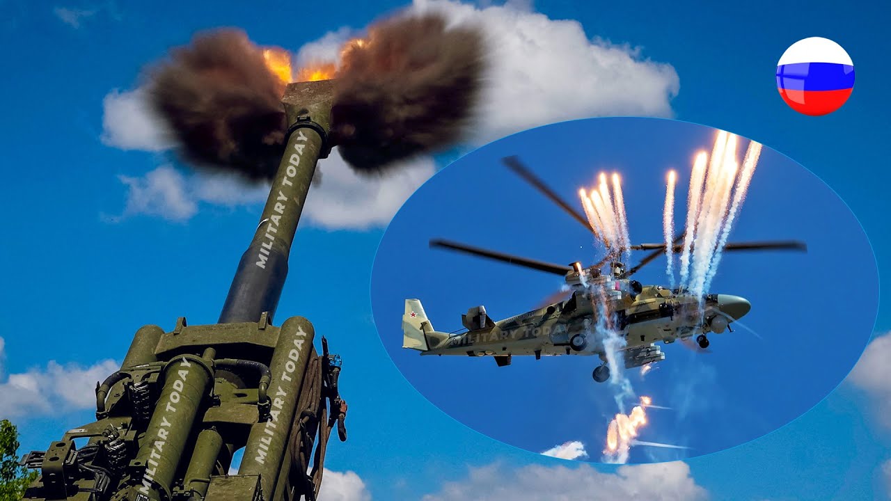 Awesome !! Russian Kamov K-52 Helicopter • Howitzer Artillery • Destroy ...