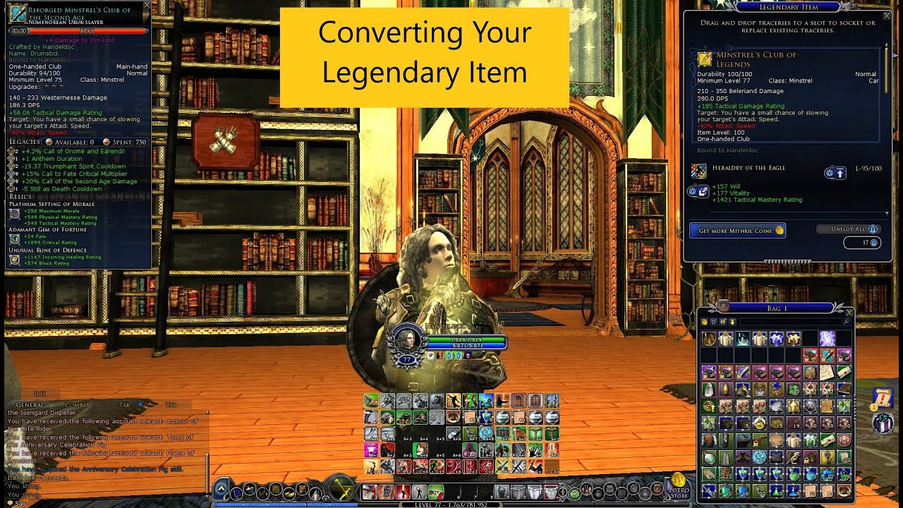 Kevin Plays LOTRO: How to Convert Your Old Legendary Items to the New ...