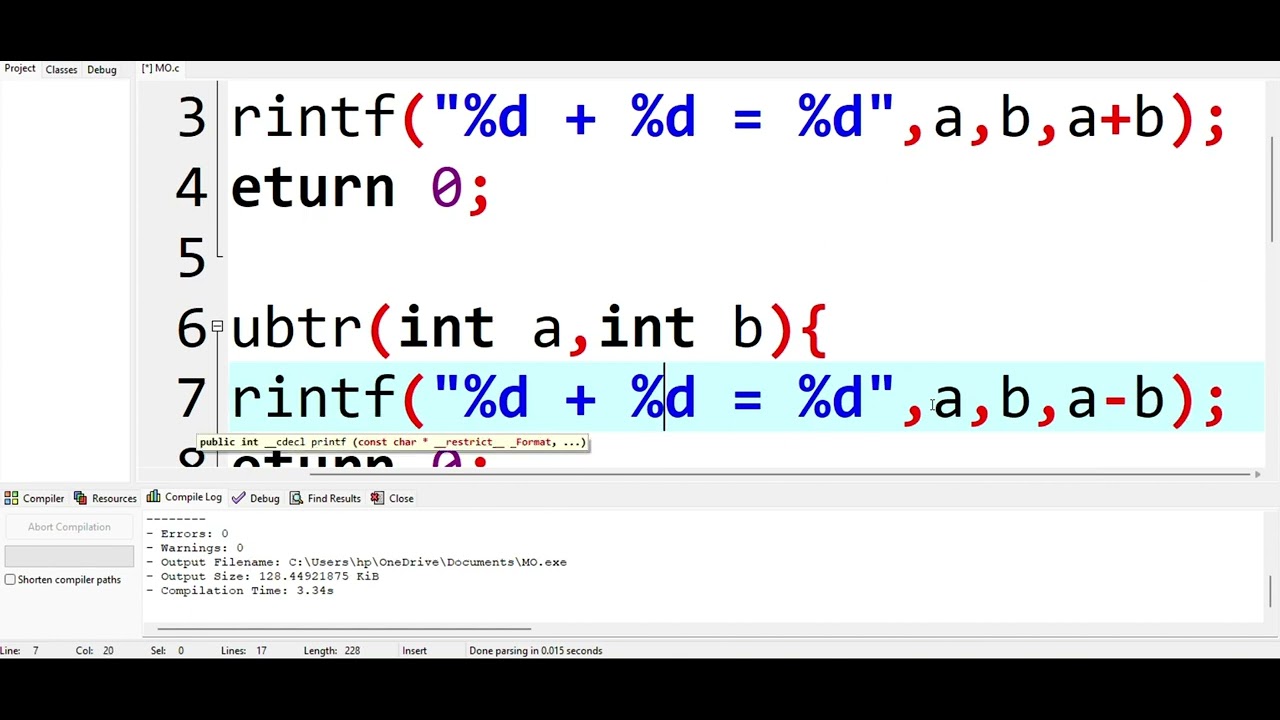 MULTIPLE FUNCTIONS IN C PROGRAMMING - YouTube