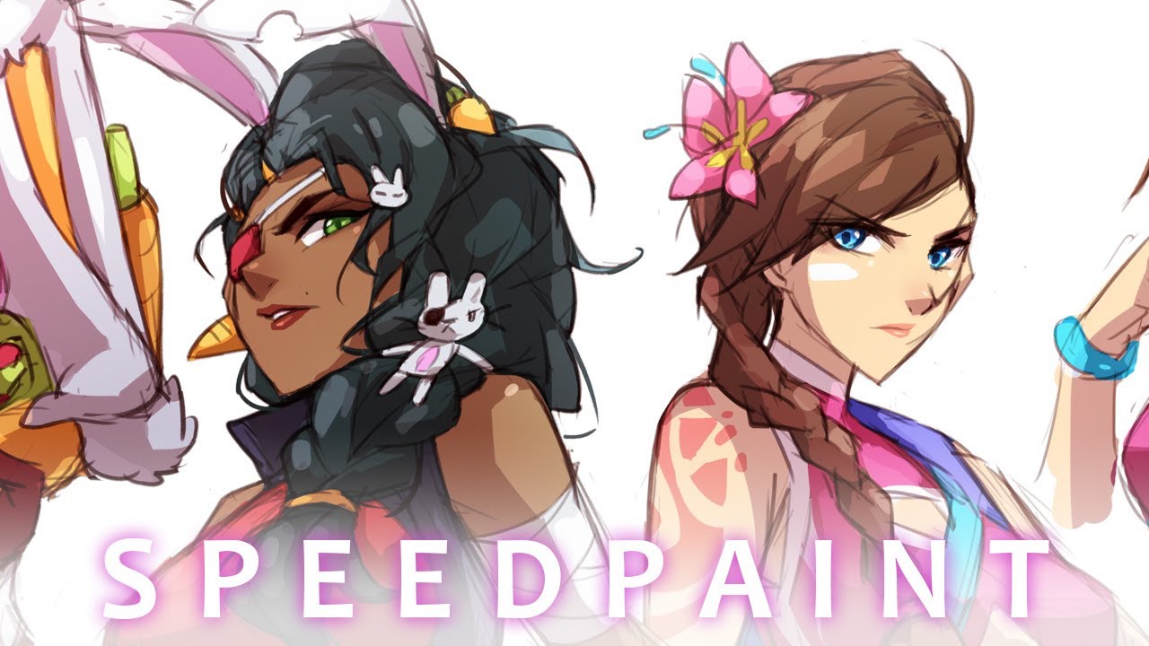 [Speedpaint] Battle Bunny Samira and Pool Party Cithria - YouTube