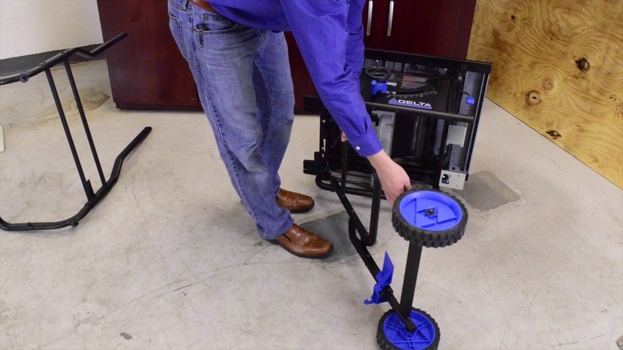 Delta 36-6020 Portable Jobsite Table Saw w/Stand Assembly Video - YouTube