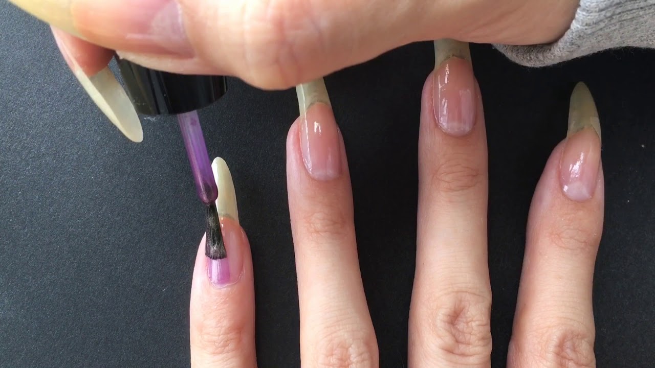 Color polish on my natural long nails💅 - YouTube