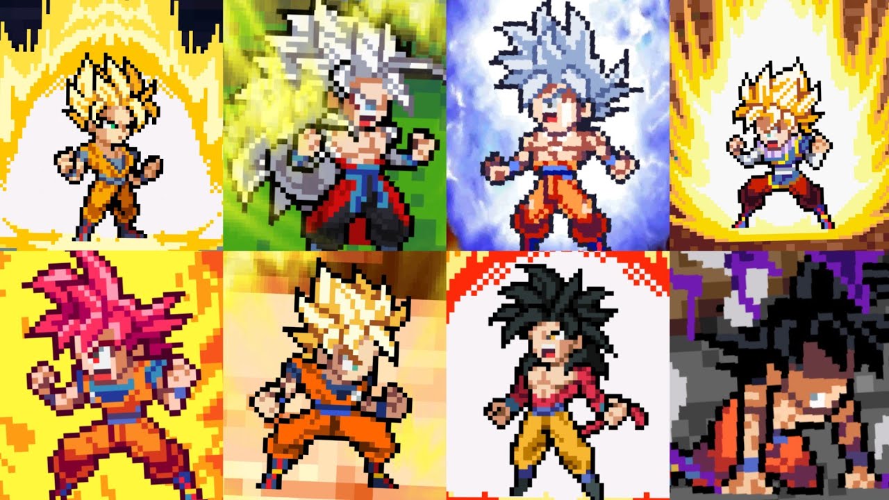 ALL CHARACTER "GOKU" TRANSFORMATIONS ANIMATIONS | POWER WARRIORS - YouTube