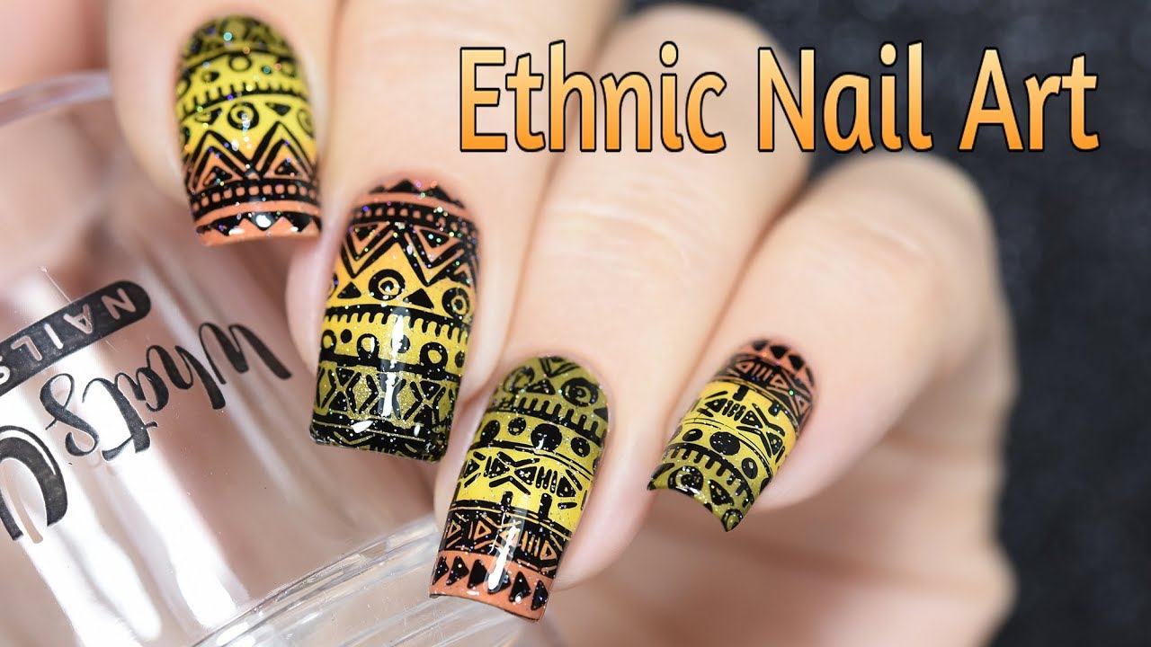 Ethnic Tribal Nail Art / Этнический дизайн ногтей - YouTube