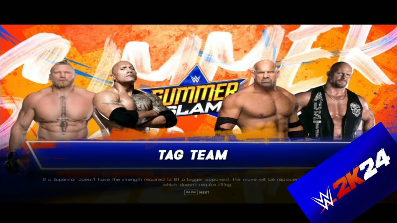 FULL MATCH - BROCK LESNAR AND THE ROCK VS GOLDBERG AND STONE GOLD TAG ...