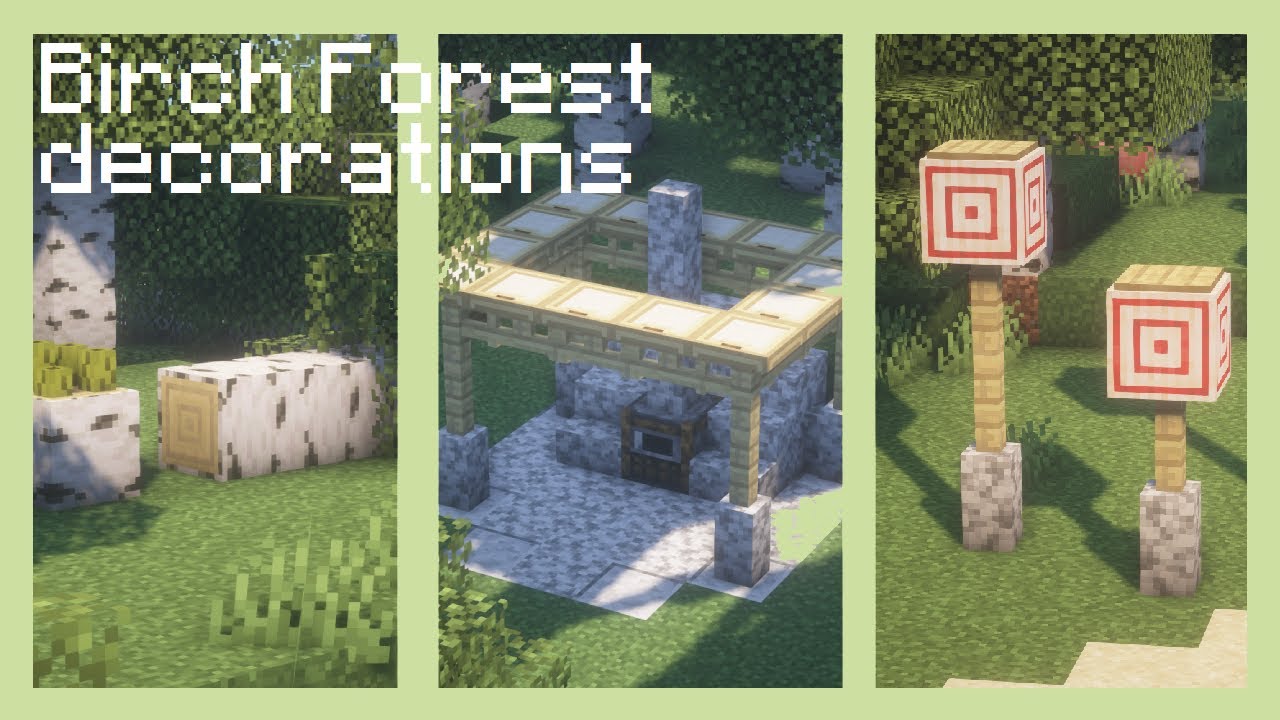 Minecraft: 5 simple decorations №4 (Birch Forest) | by Demidiant - YouTube